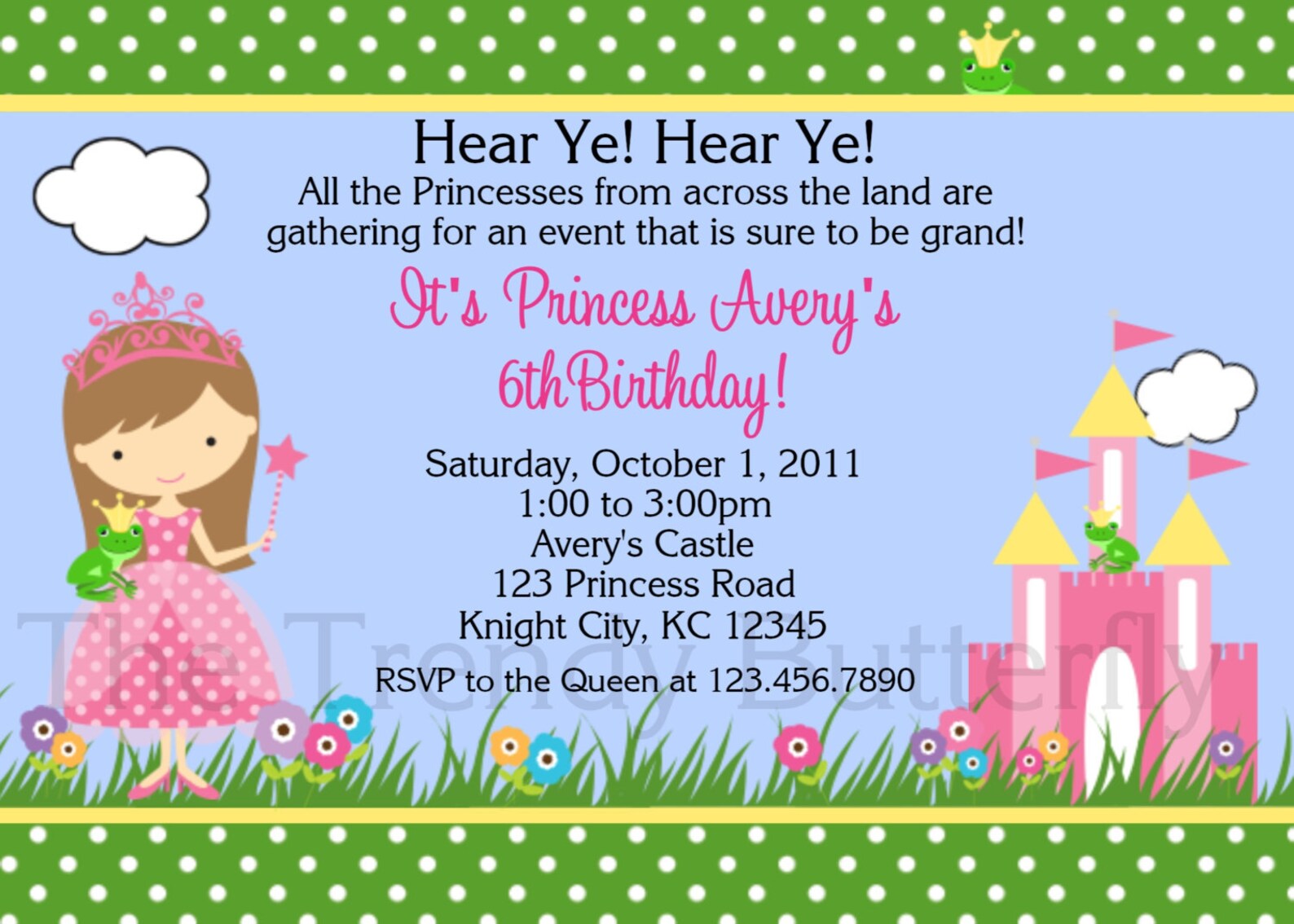 Princess Party Birthday Invitation Princess Birthday Party - Etsy