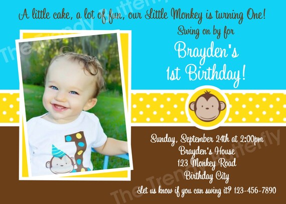 Girl Mod Monkey Invitation Template Monkey Around Children's Birthday