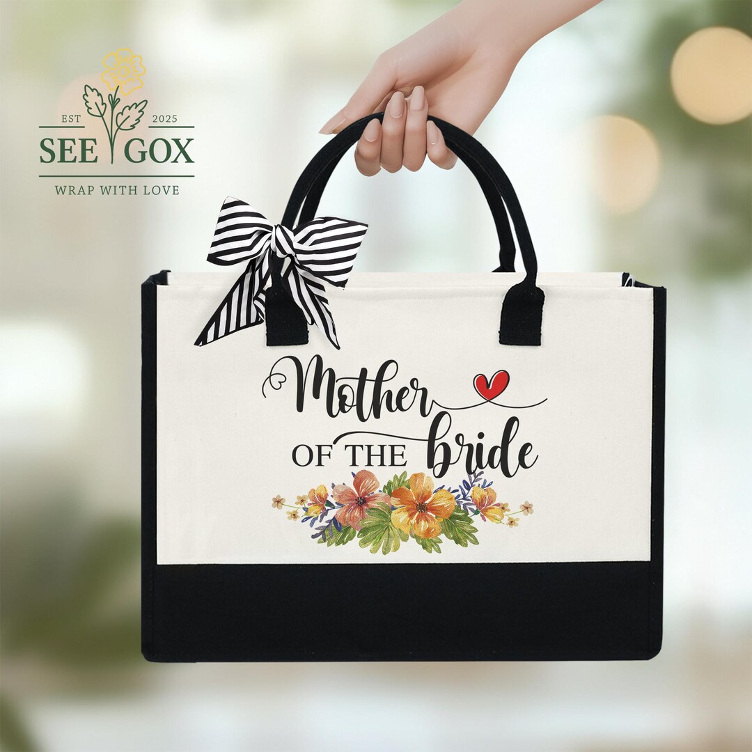 Mother of the Bride Tote Bag, Mother of the Groom Canvas Bag, Mother of ...