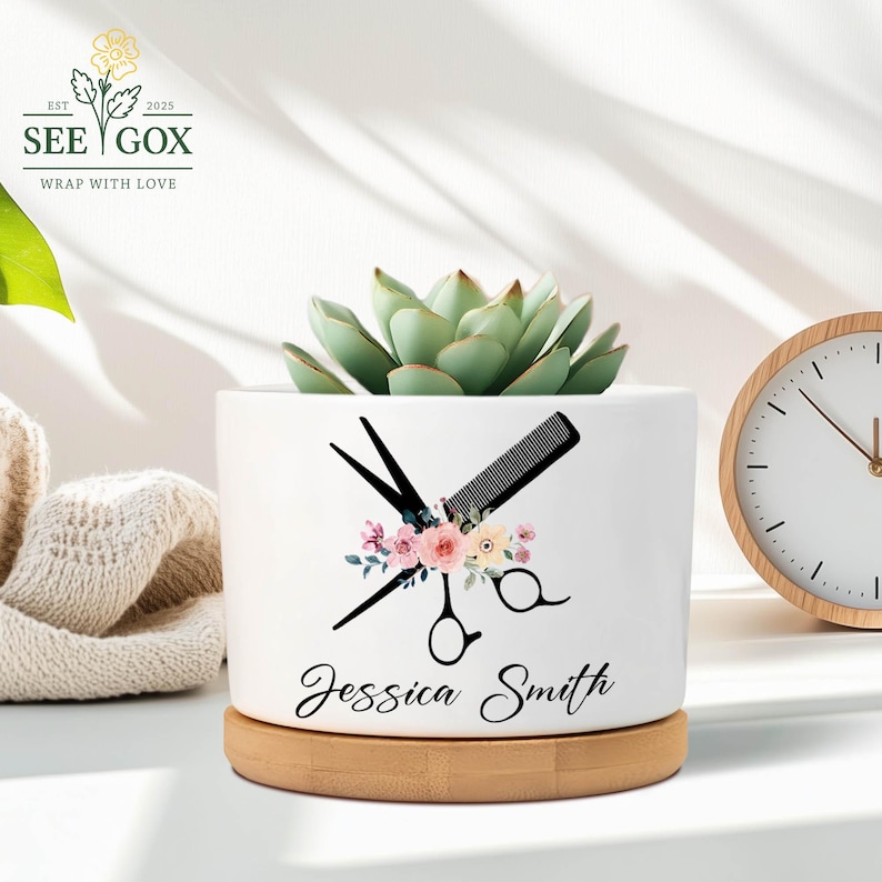 Hair Stylist Gift, Personalized Plant Pot for Hair Stylist, Gift for ...