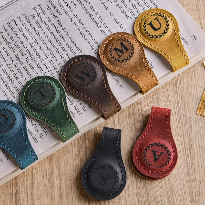 Magnetic Leather Bookmark - Etsy