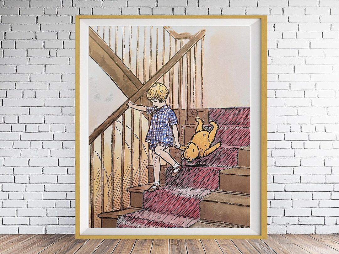 Nursery Art, Winnie the Pooh Print, Pooh Illustration, Elegant Boho ...