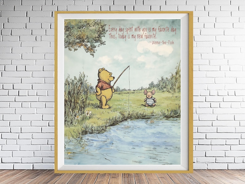 Winnie the Pooh Print, Nursery Art, Nursery Landscape Art, Boho Nursery ...