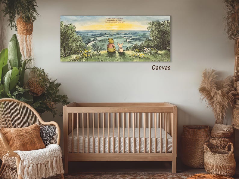 Winnie the Pooh Print, Nursery Art, Nursery Sunset Art, Boho Nursery ...