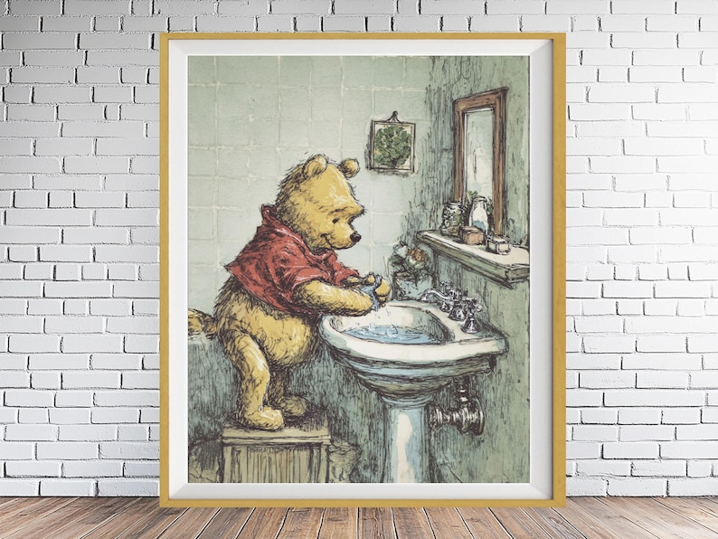 Winnie the Pooh Bathroom Prints, Nursery Art, Childrens Room Decor ...