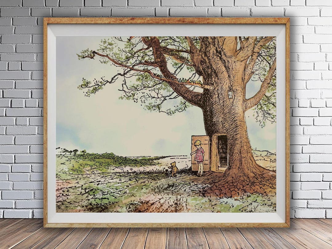 Nursery Art, Winnie the Pooh Print, EH Shepard, AA Milne, Elegant Boho ...