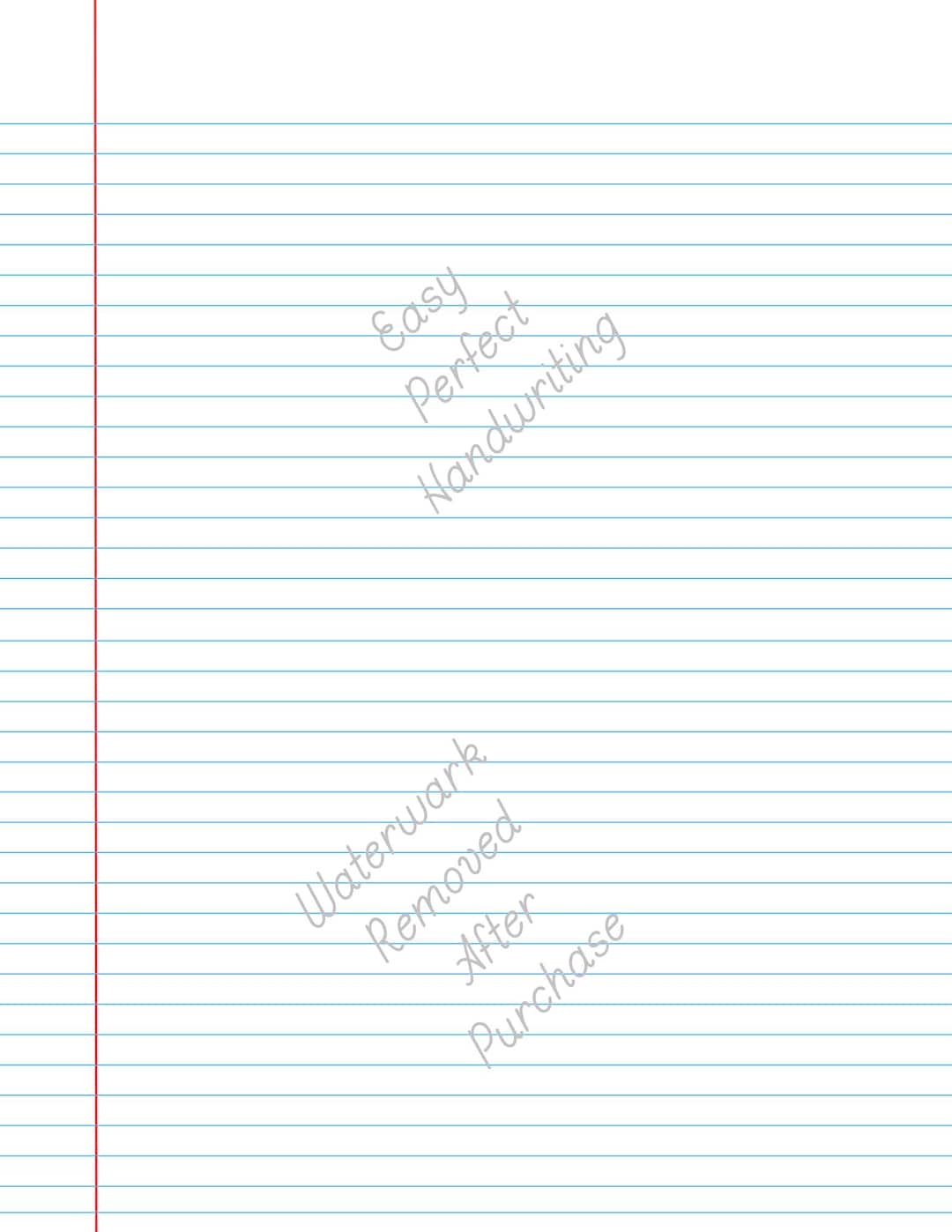 College Ruled Paper Printable | 50-page Lined Notebook Paper PDF & PNG ...