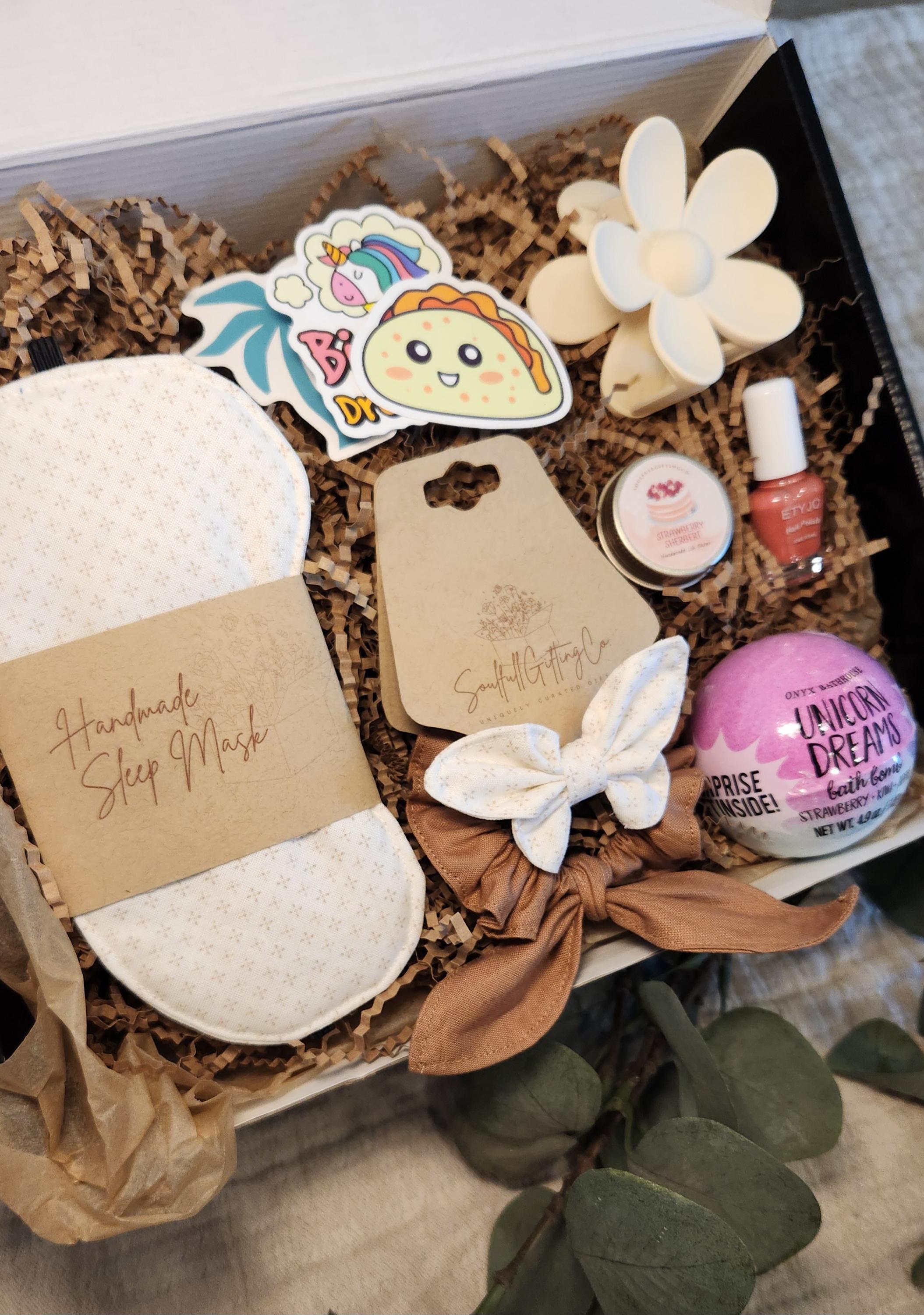 Little Girl Spa Box With Handmade Sleep Mask, Gift Basket for Kids ...