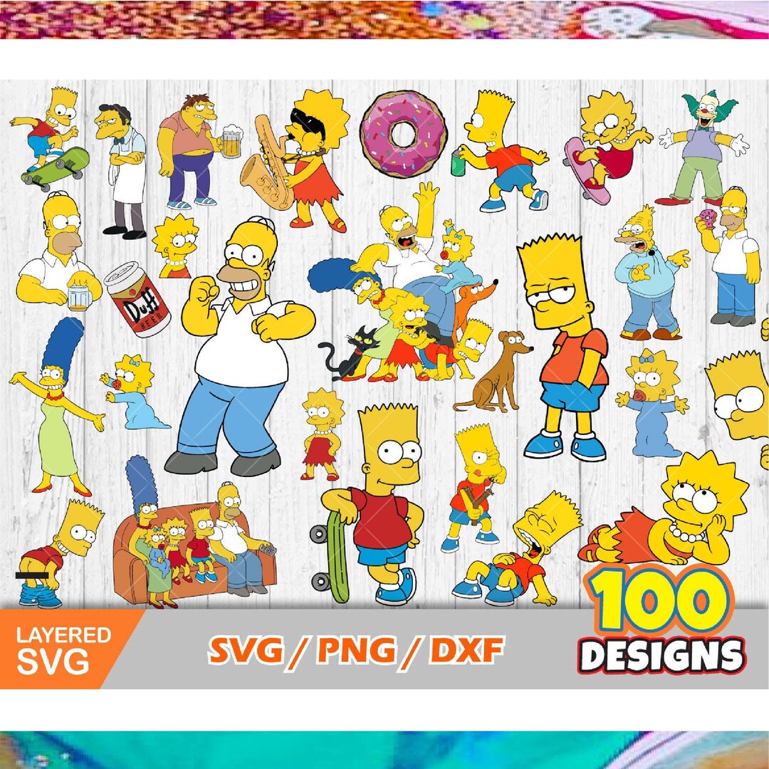 Simpsons Clip Art Bundle, Simpsons Svg Cut Files for Cricut ...