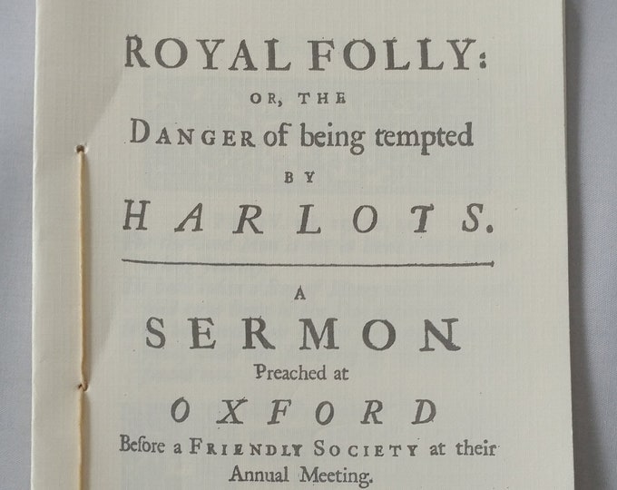 Royal Folly: or the Danger of Being Tempted by Harlots - Etsy