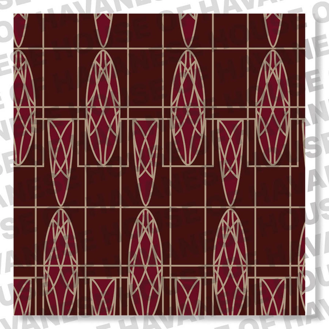 Art Deco Digital Seamless Pattern in Red and Tan - Etsy