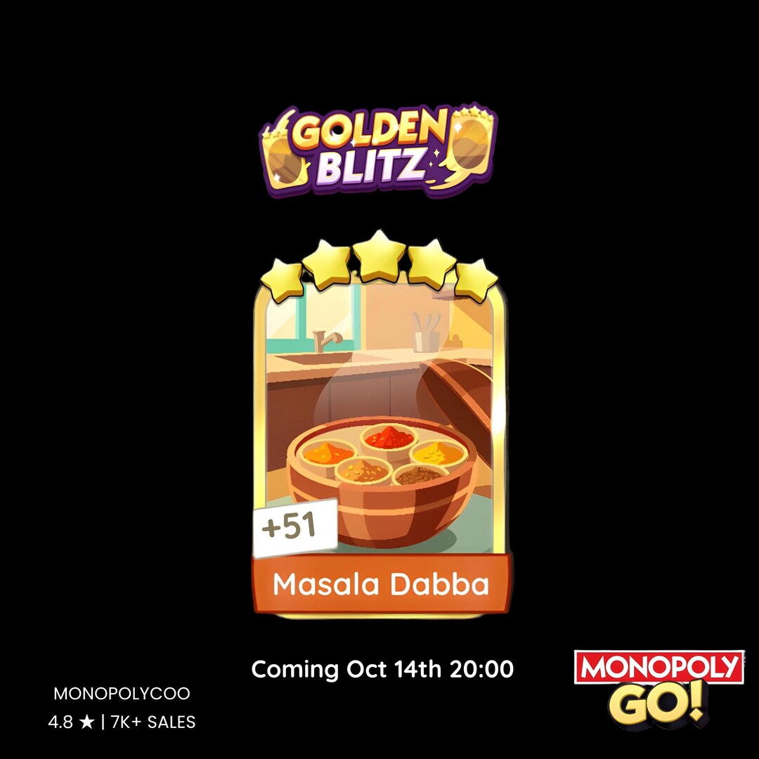 Masala Dabba Monopoly GO Sticker Set 17 Golden Blitz 5 Star - Etsy UK