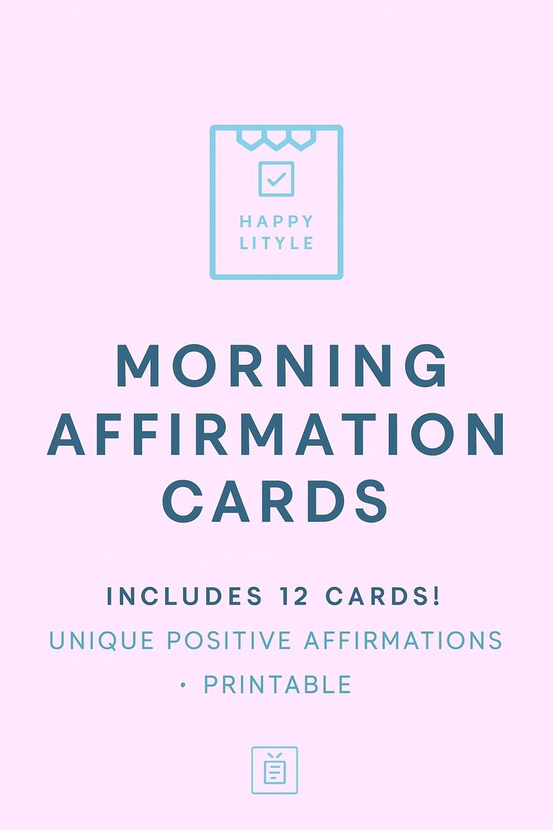 Morning Affirmation Cards for Kids | Positive Printable Cards | 12 ...