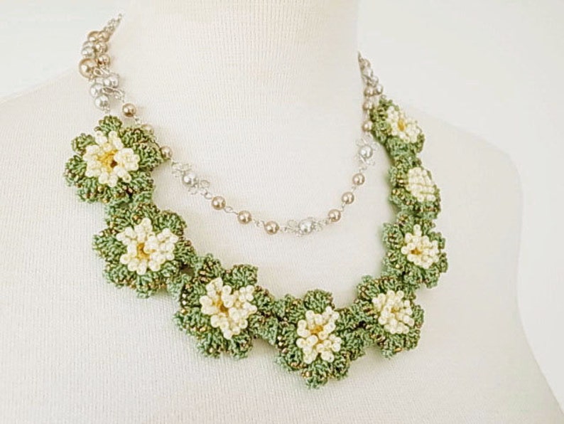 Lace Jewelry spring Spring Fiber Art Necklace, Statement Necklace ...