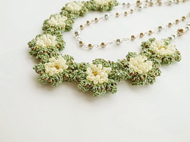 Lace Jewelry spring Spring Fiber Art Necklace, Statement Necklace ...