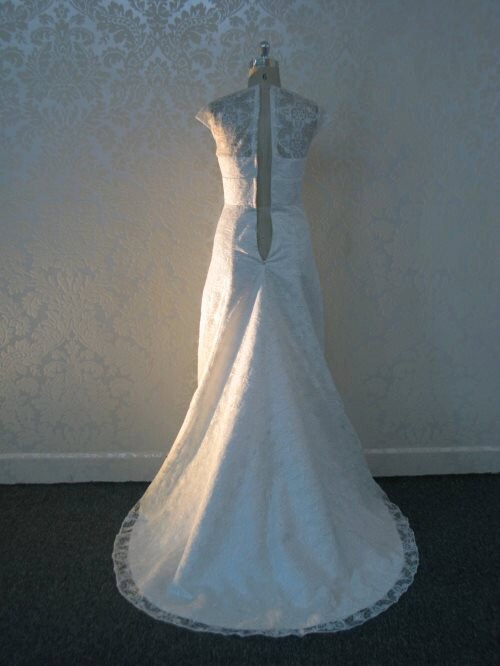 Vintage Inspired Wedding Dress With Cap Sleeves Illusion Back by Award ...