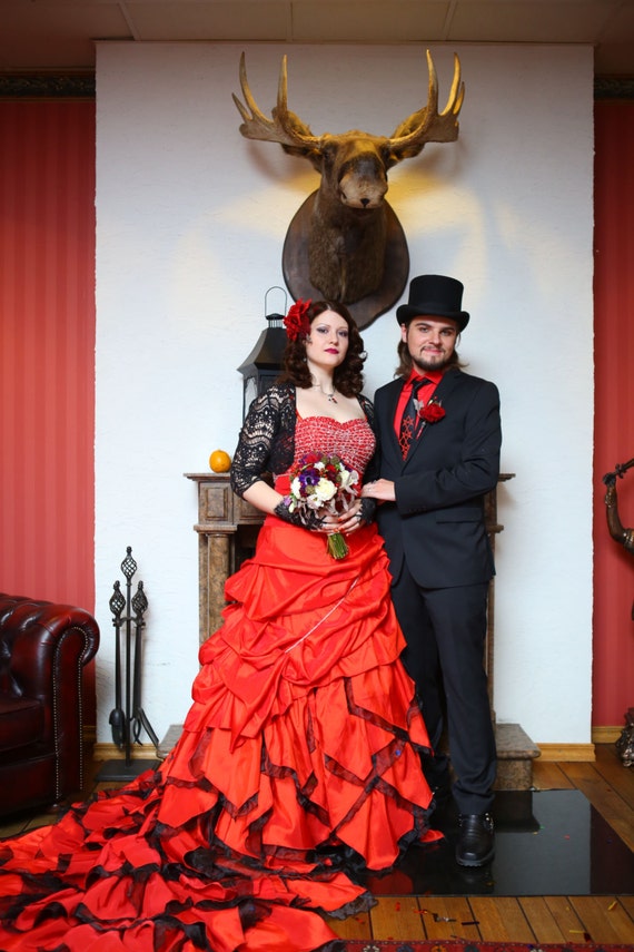 Red Steampunk Wedding Dress