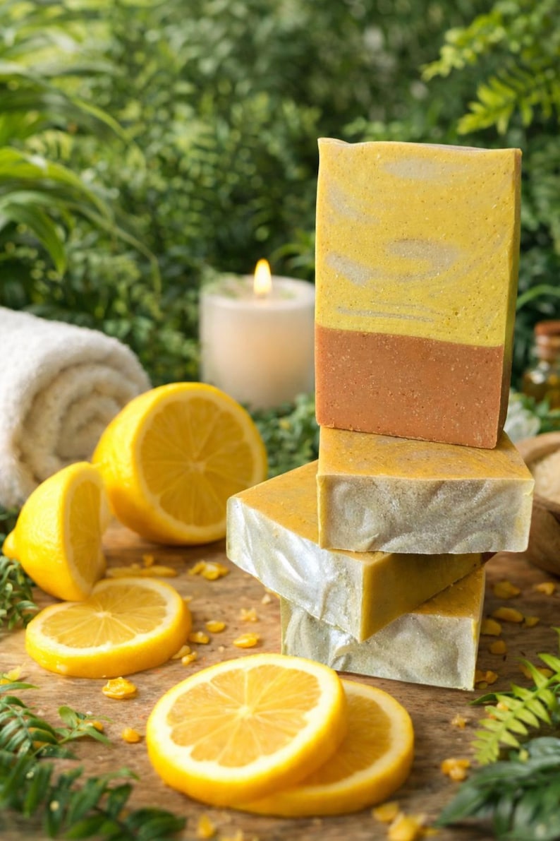 Handmade Lemon Bar Soap: Shea Butter & Coconut Milk - Etsy