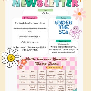 Printable | Editable Preschool Newsletter | Fun & Colorful Daycare ...