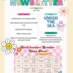 Printable | Editable Preschool Newsletter | Fun & Colorful Daycare ...