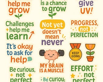 Sticky Notes Personalized Template for Students - Growth Mindset ...