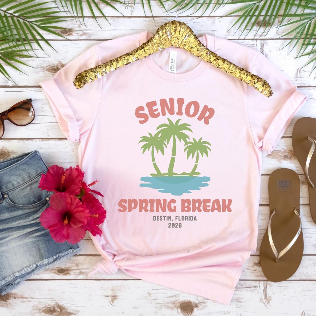 Senior Spring Break Palm Trees T-shirt | Location Year - Etsy