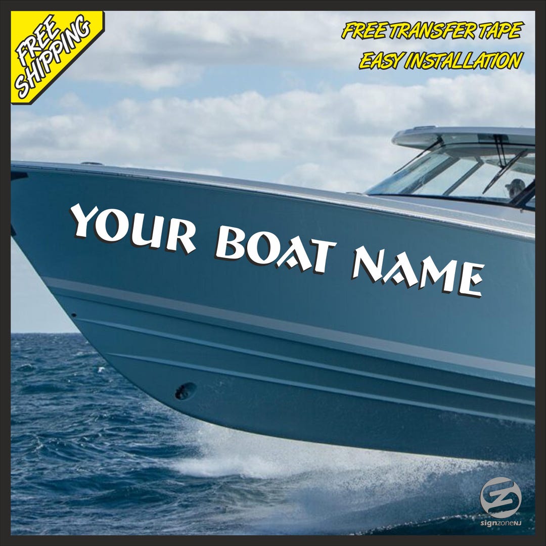 Custom Boat Name Vinyl Decal: Personalized Yacht Lettering - Etsy