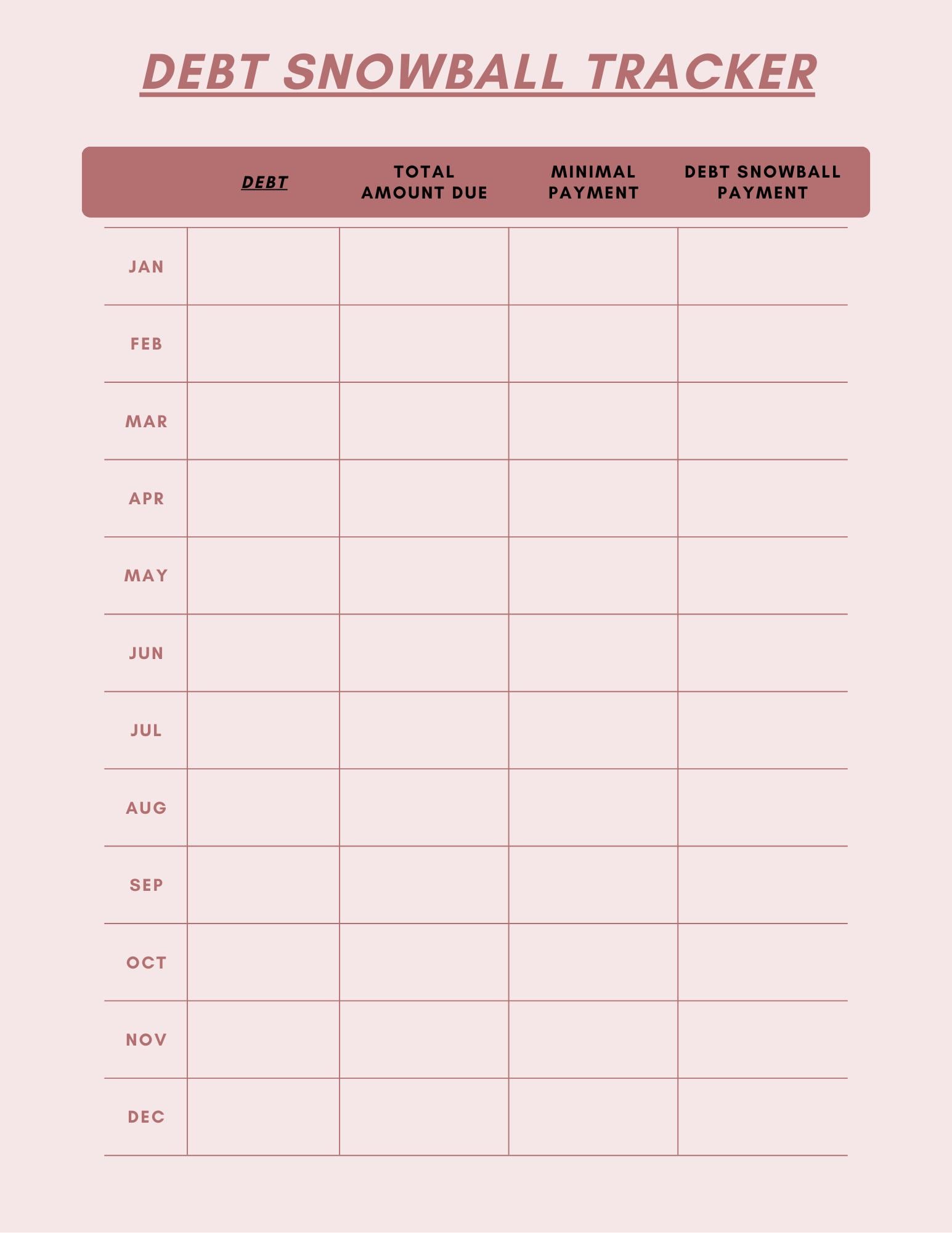 Debt Tracker Printable / Debt Snowball & Avalanche Planner / Financial ...