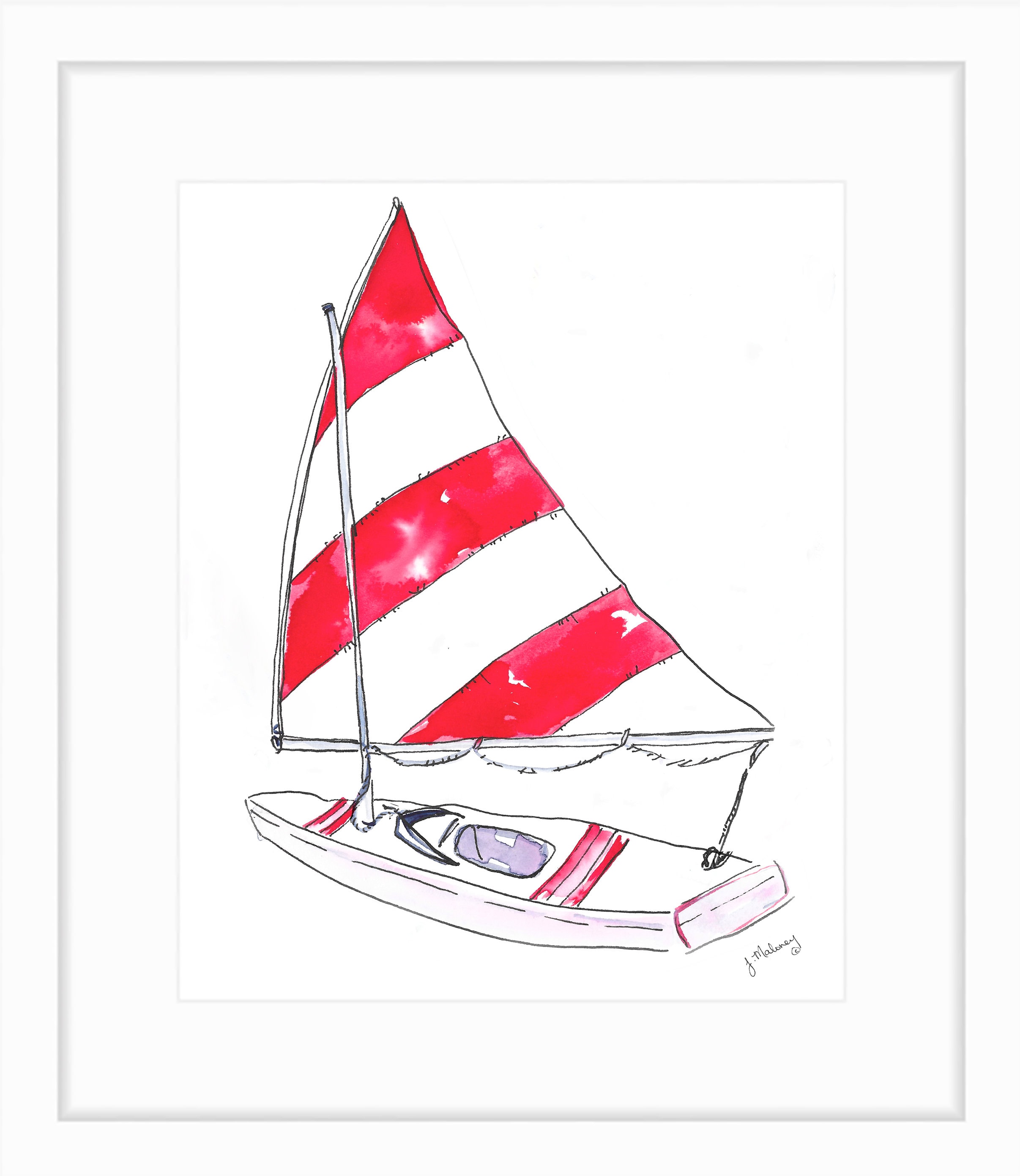 Sunfish Sailboat Clipart Illustrations