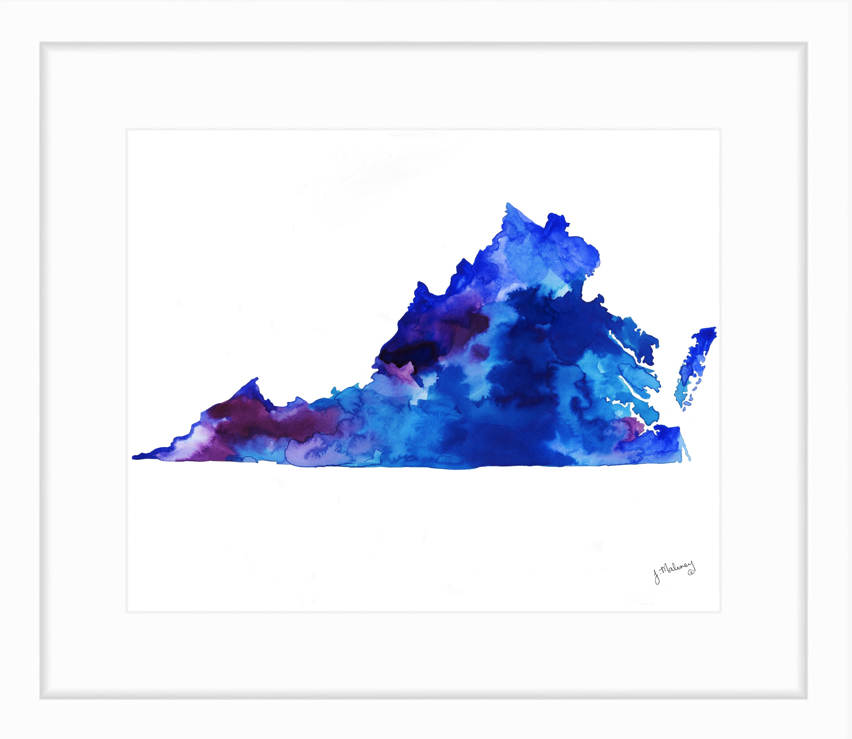 Virginia Watercolor Map — Jackie Maloney Studio