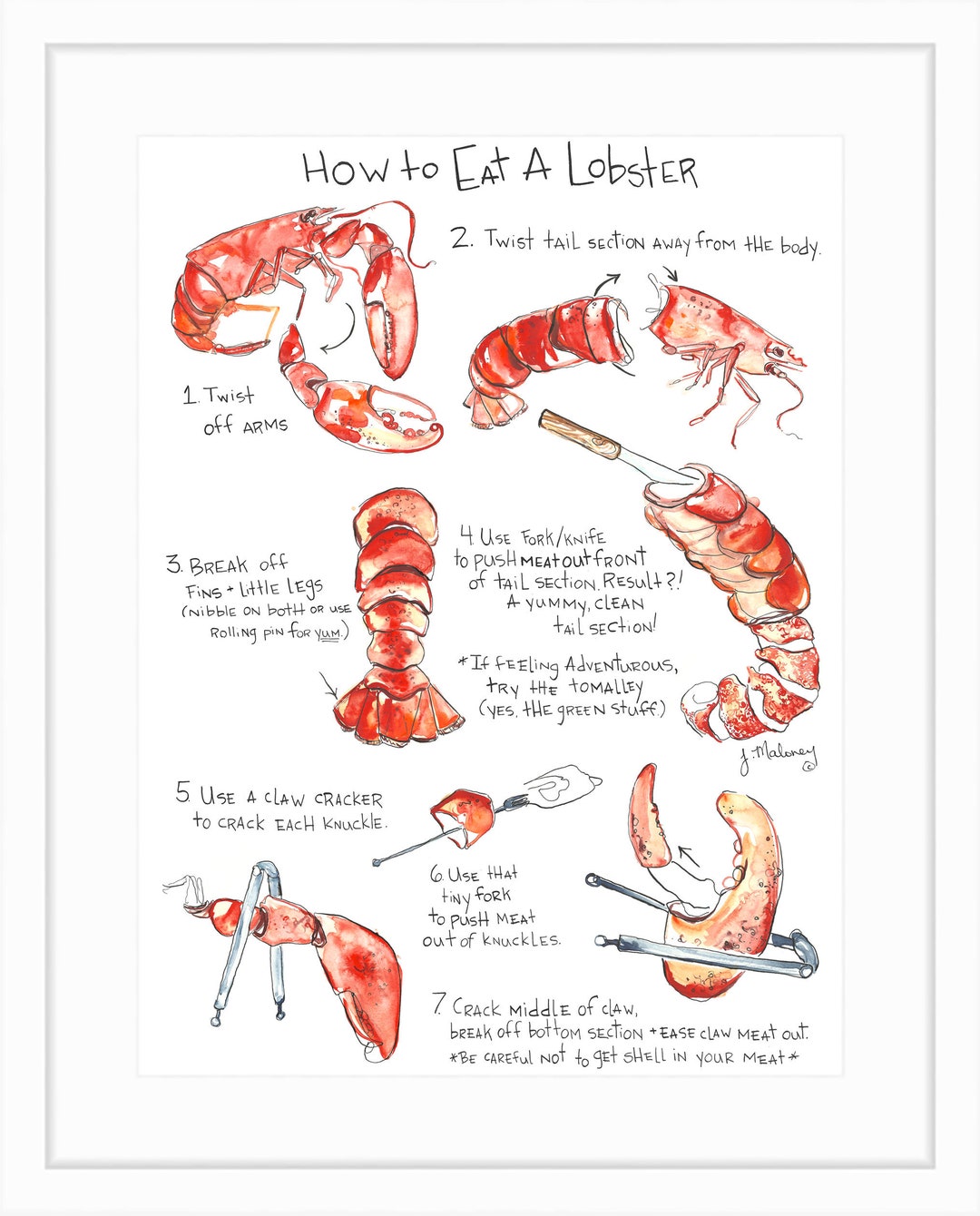 How to Eat a Lobster - Etsy