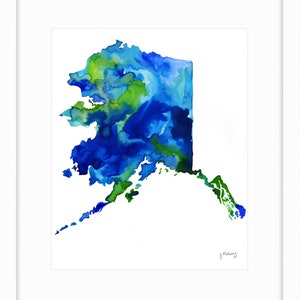 Alaska Watercolor Map - Etsy