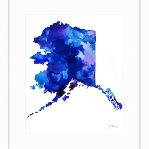 Alaska Watercolor Map - Etsy