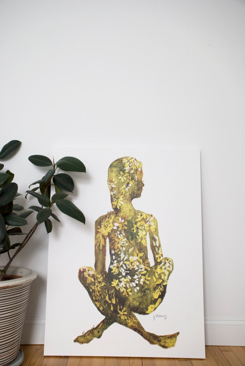 Zen Girl Watercolor Print | Etsy