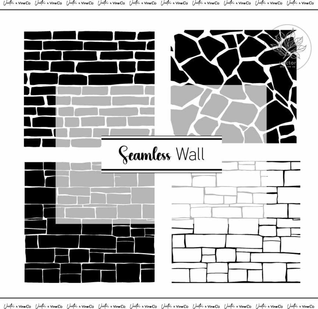 Seamless Stone & Brick Wall Cladding SVG Clipart/texture Backgrounds ...