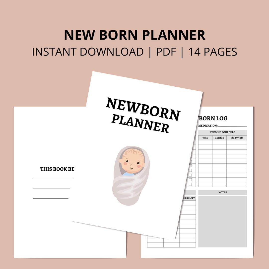 Newborn Baby Planner Printable – First Year Tracker – Milestone Log ...