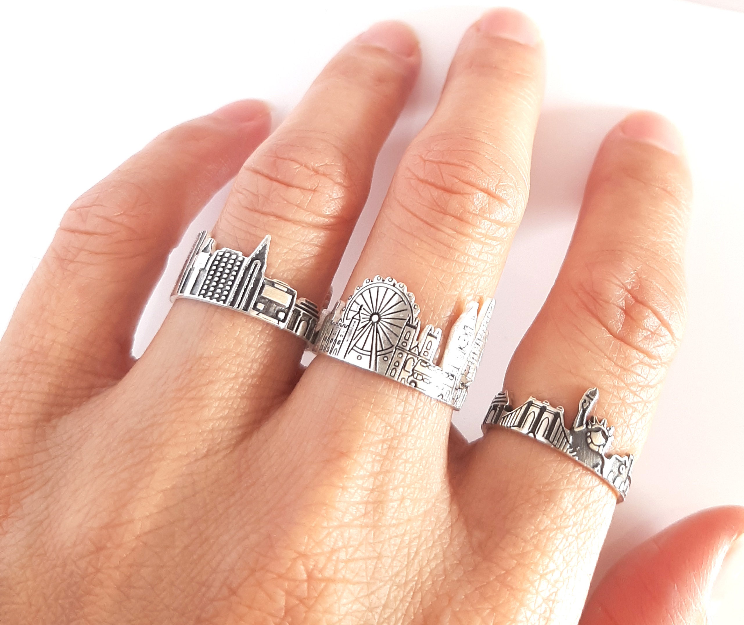 Custom City Icon Ring New York City Ring Custom Landmark City - Etsy ...