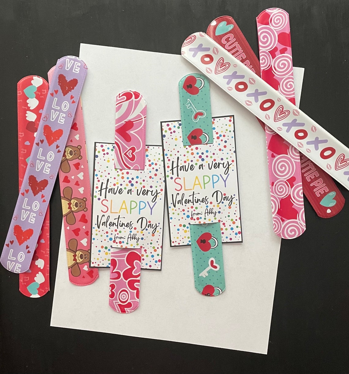 Slappy Valentines Day Slap Bracelets Personalized Class Team - Etsy