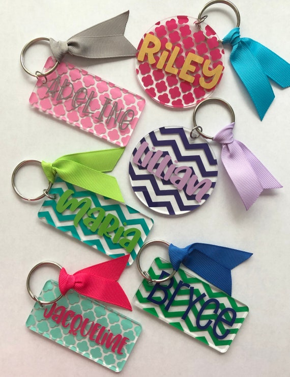 Personalized Keychain. Monogram. Name. Initials. Chevron. - Etsy