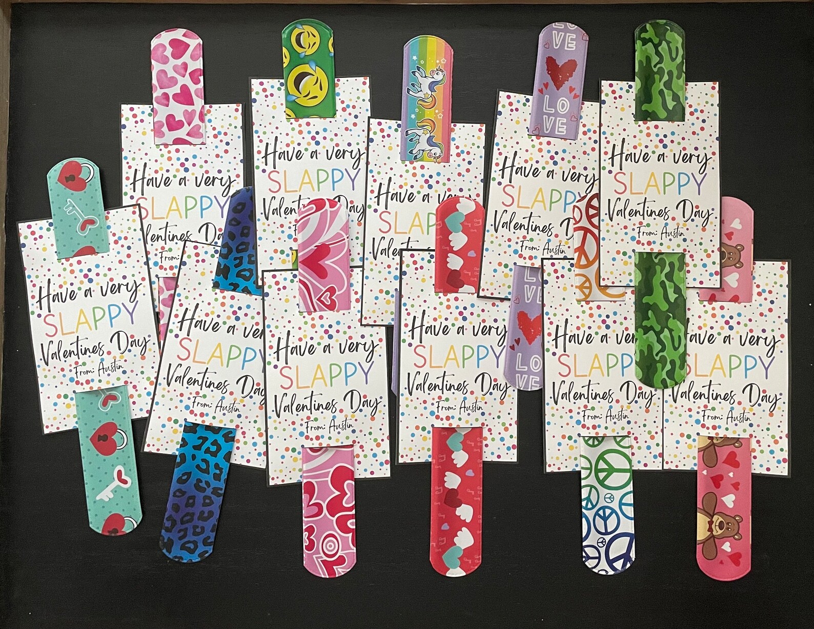 Slappy Valentines Day Slap Bracelets Personalized Class Team - Etsy