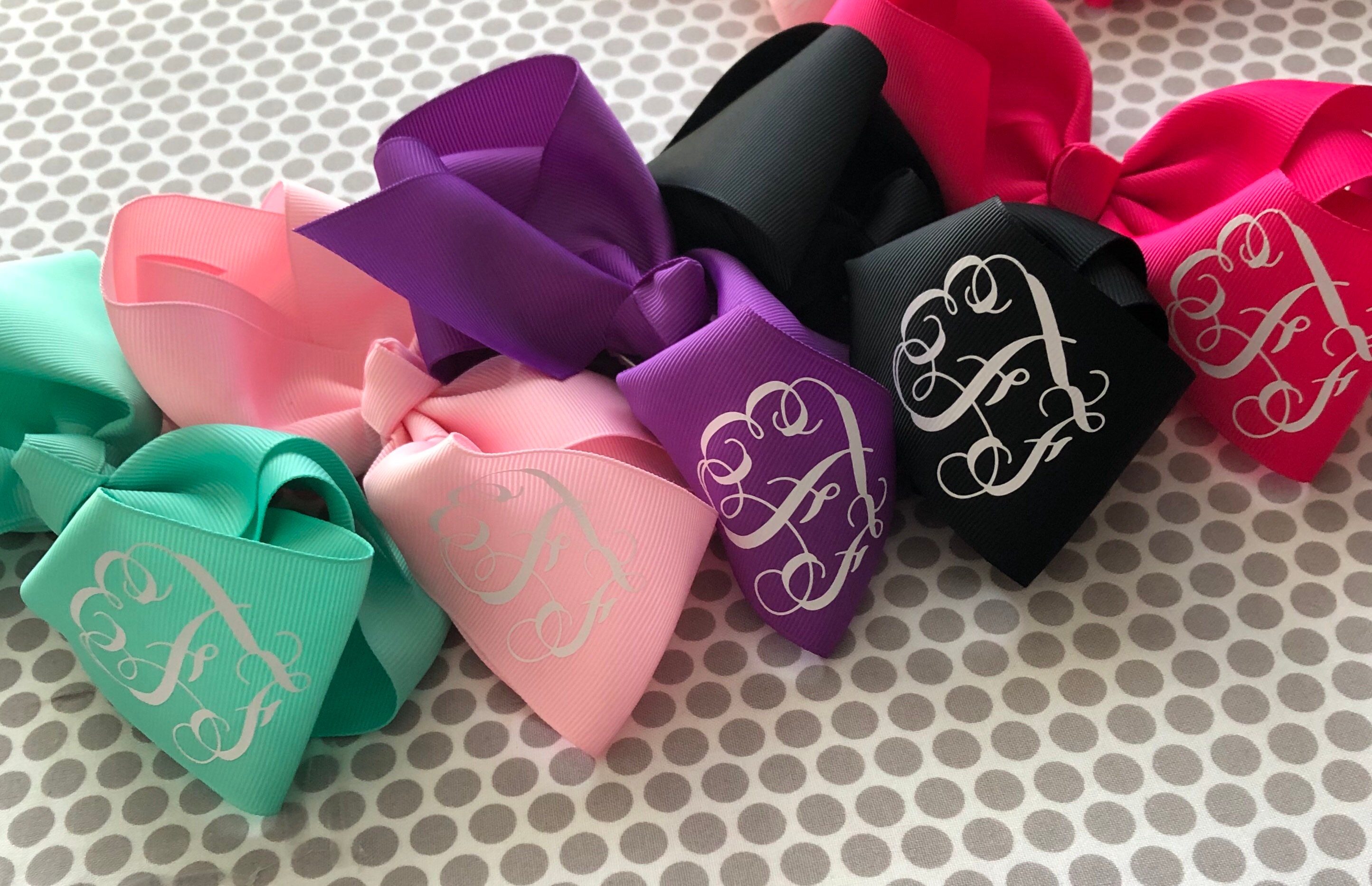 Monogram Personalized Hairbow Hair Bow Big Large Boutique M2M Jumbo 6 ...