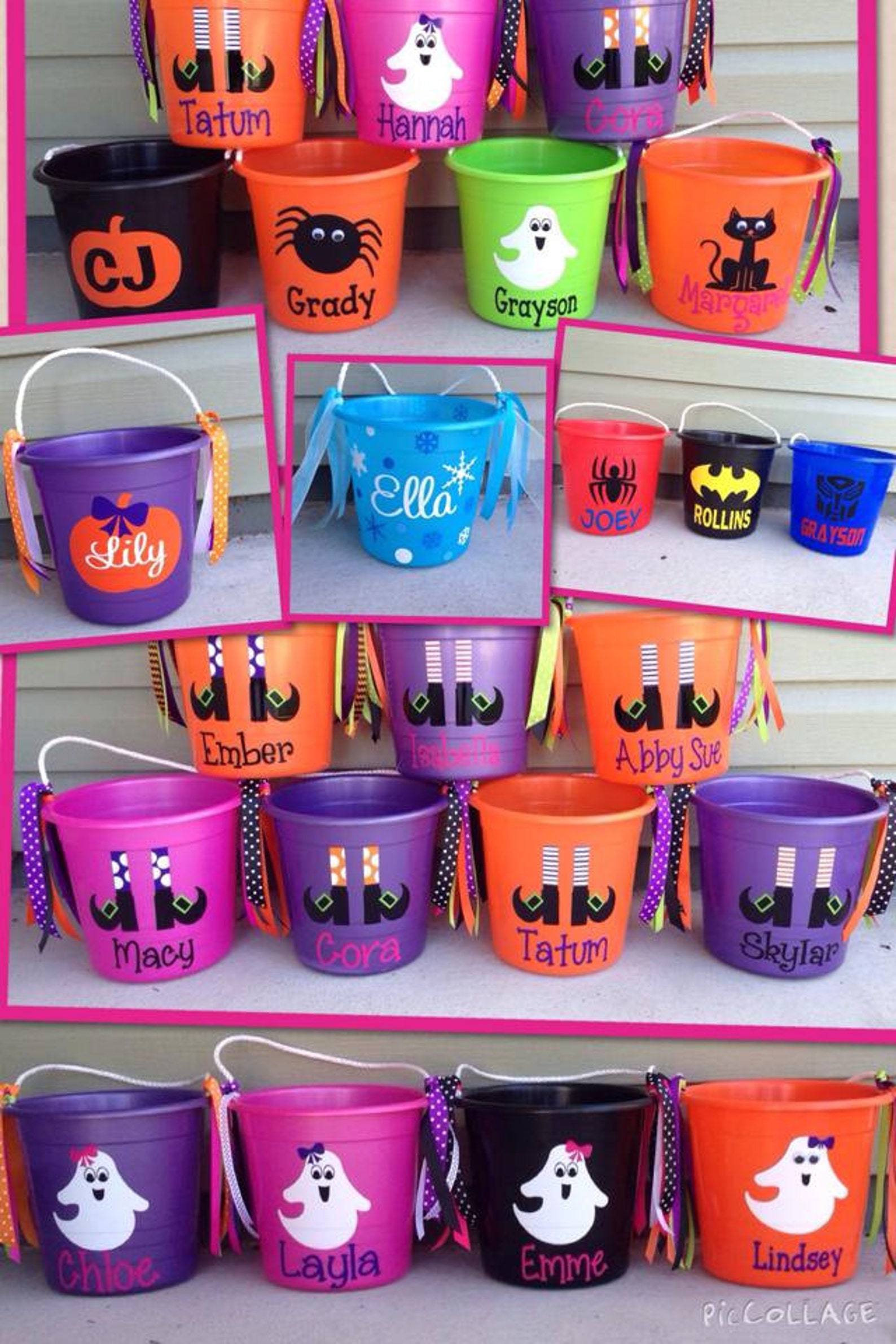 Halloween Personalized Plastic Pail Bucket With Rope Handle | Etsy