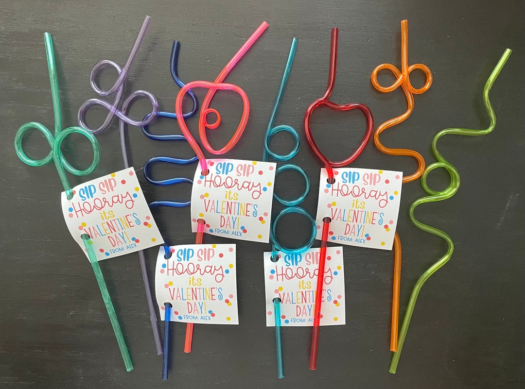 Valentines Day Silly Straws Sip Sip Hooray Personalized Class Team ...