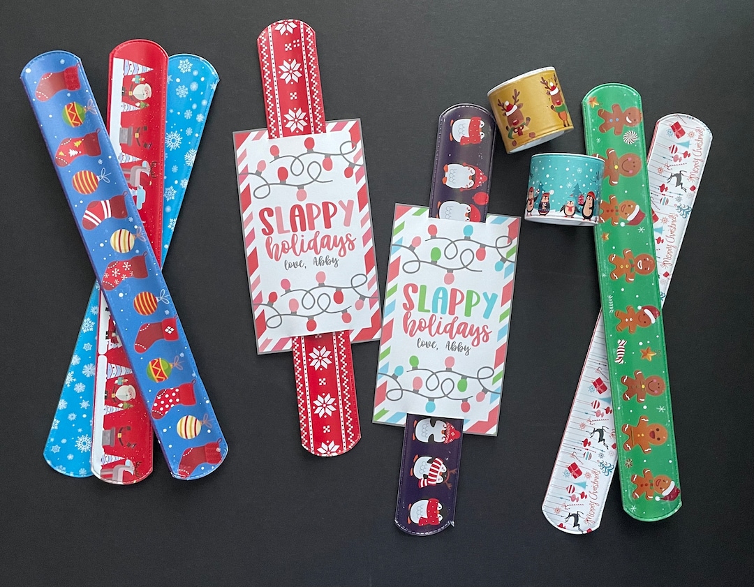 Slappy Holidays Slap Bracelets Personalized Class Team Teacher Gift Non ...