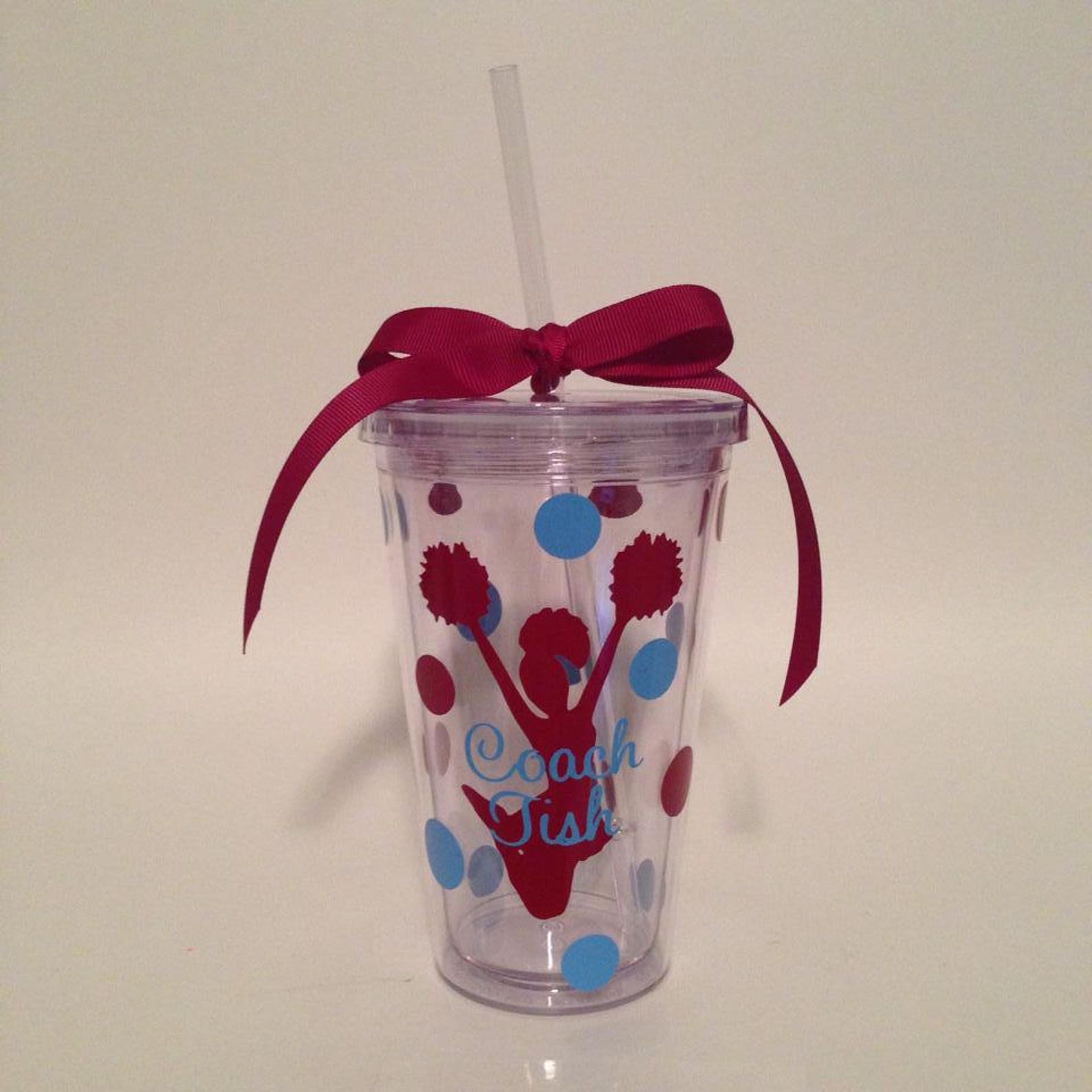 CHEER Cheerleader Personalized Acrylic Tumbler CUP With Lid | Etsy