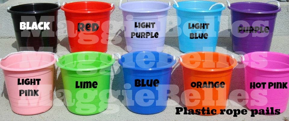 Personalized Easter Plastic Pail Bucket With Rope Handle Bunny | Etsy