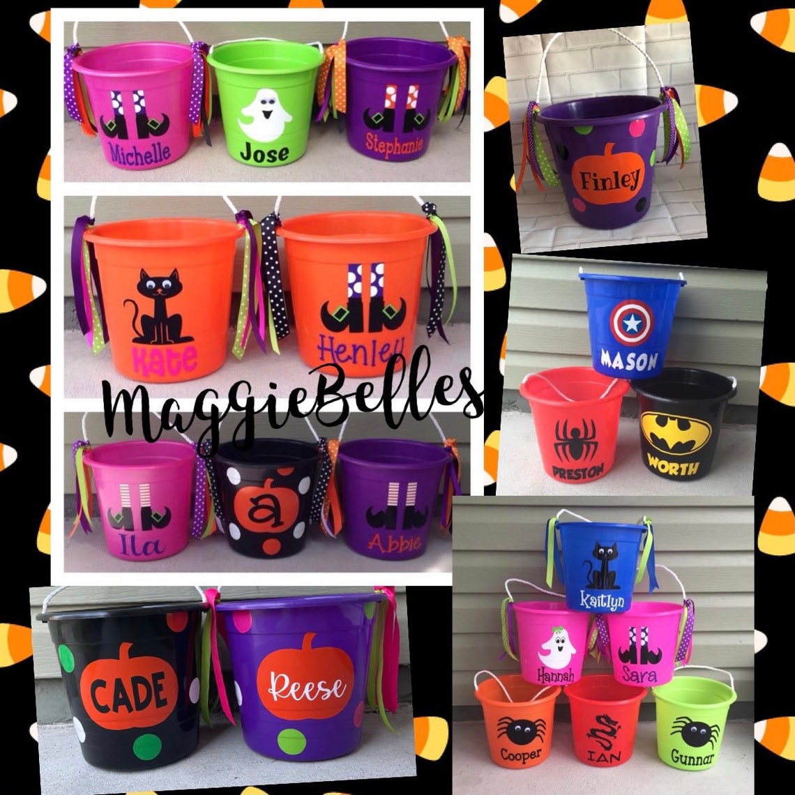 Halloween Personalized Plastic Pail Bucket With Rope Handle | Etsy