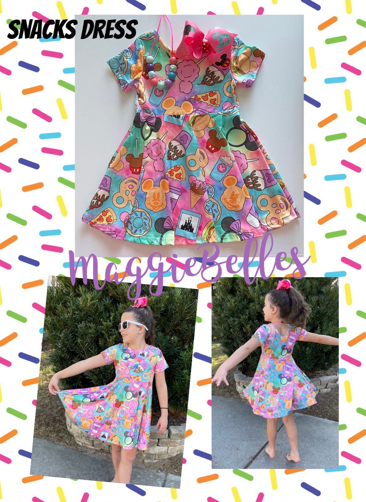 Snacks Dress Disney Inspired Mickey Mouse Minnie Castle Waffle Pretzel ...