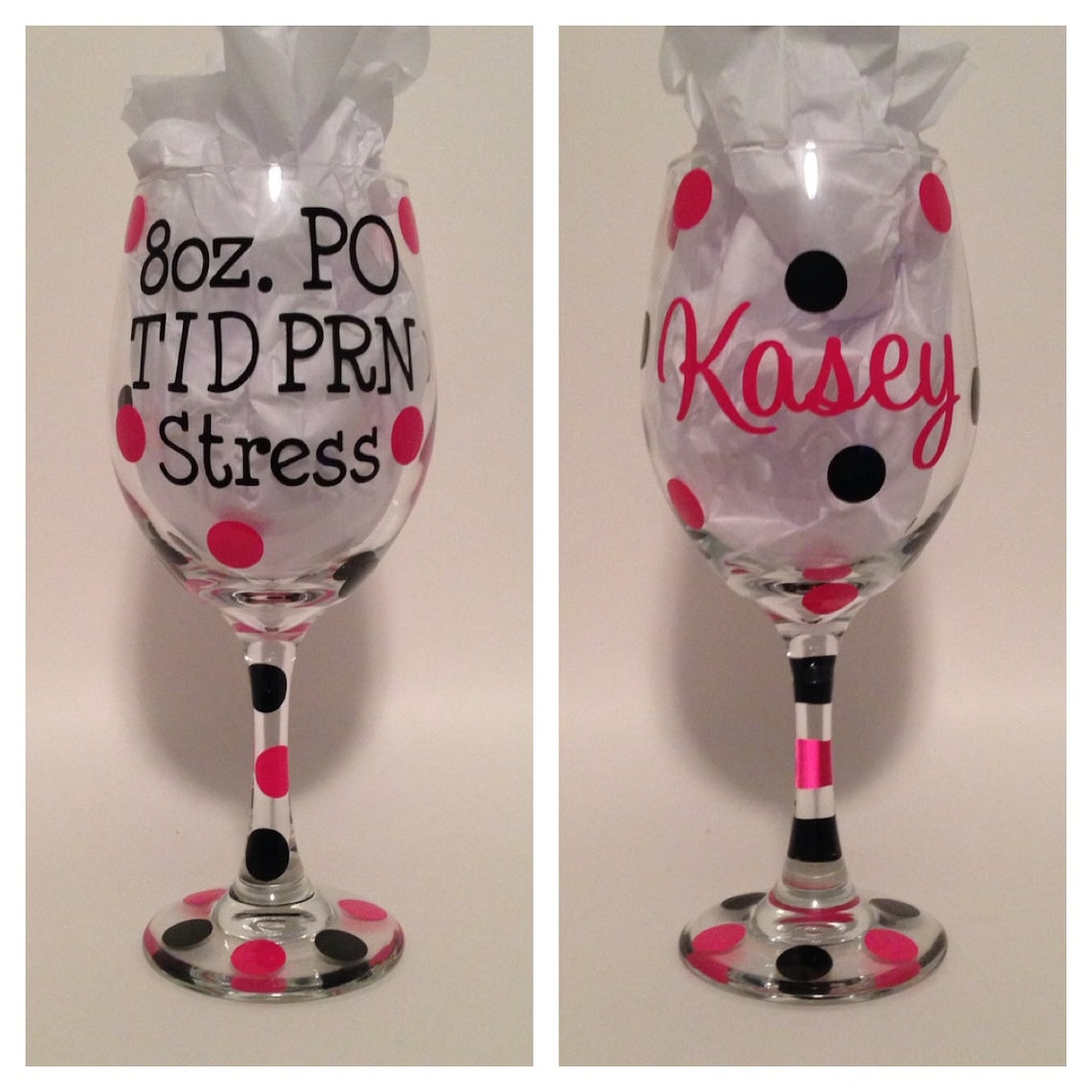Personalized Nurse Doctor Wine Glass 8 Oz PO TID PRN Stress - Etsy