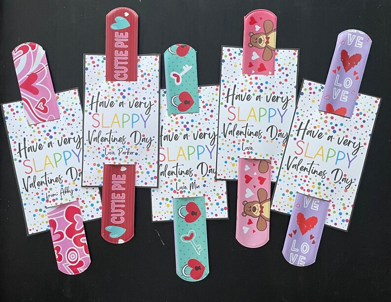 Slappy Valentines Day Slap Bracelets Personalized Class Team - Etsy